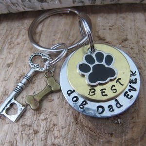 Best Dog Dad,gift for Dad,dog Dad, Hand Stamped Key Chain, Fathers Day ...