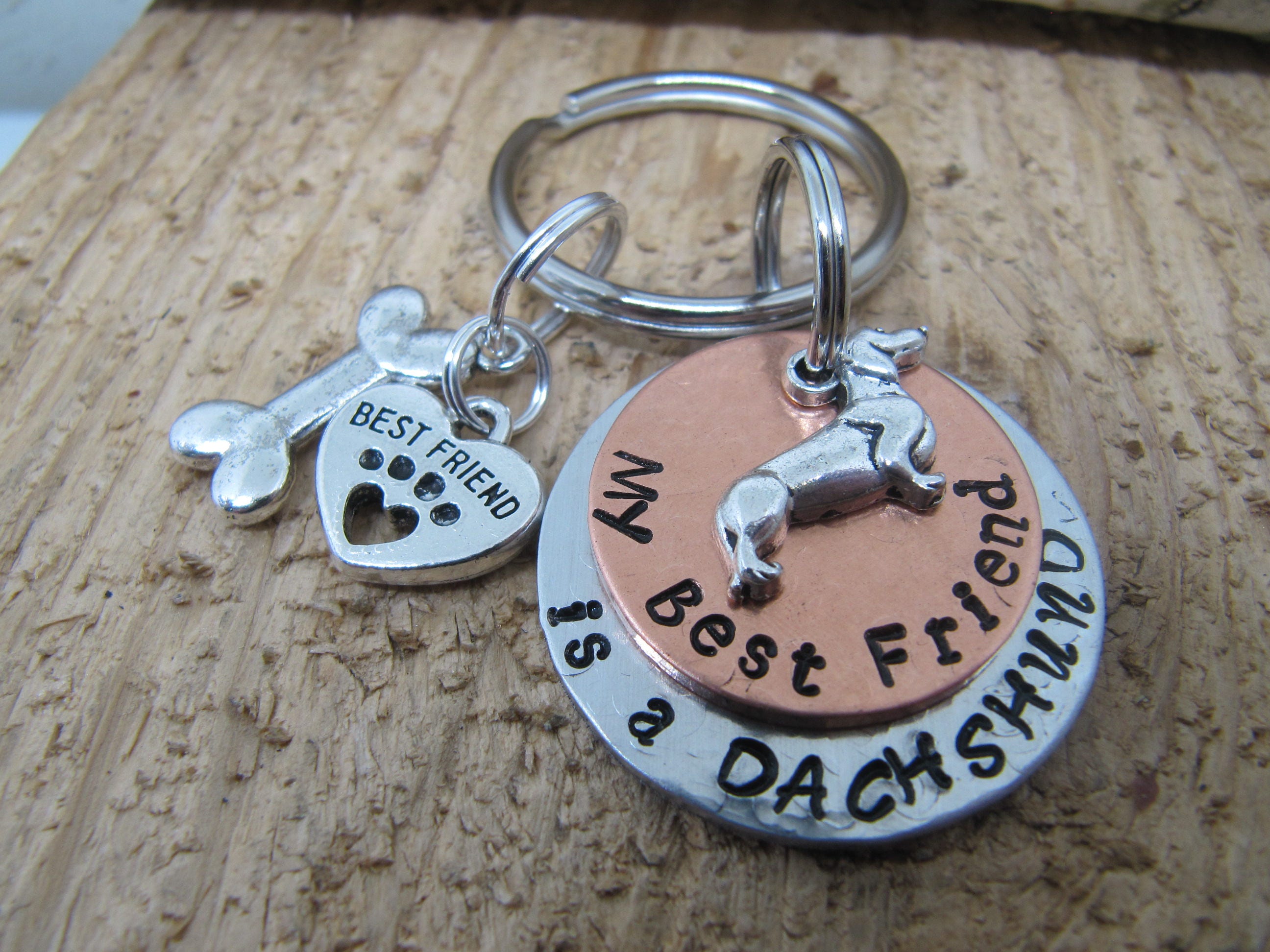 Dachshund Key Chain Hand Stamped Dachshund Key Chain - Etsy