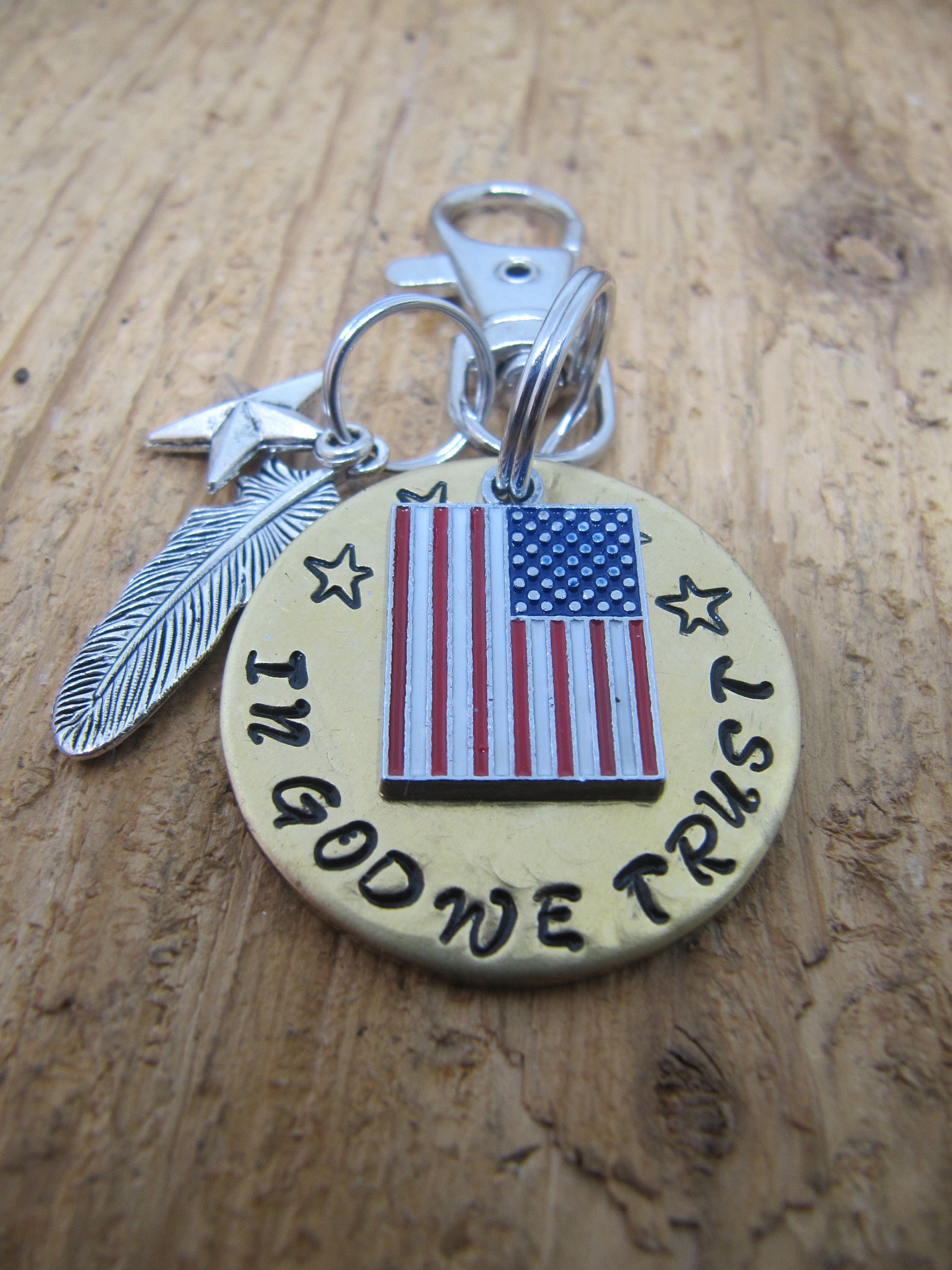 USA Keychain in God We Trust Keychain for USA Flag - Etsy
