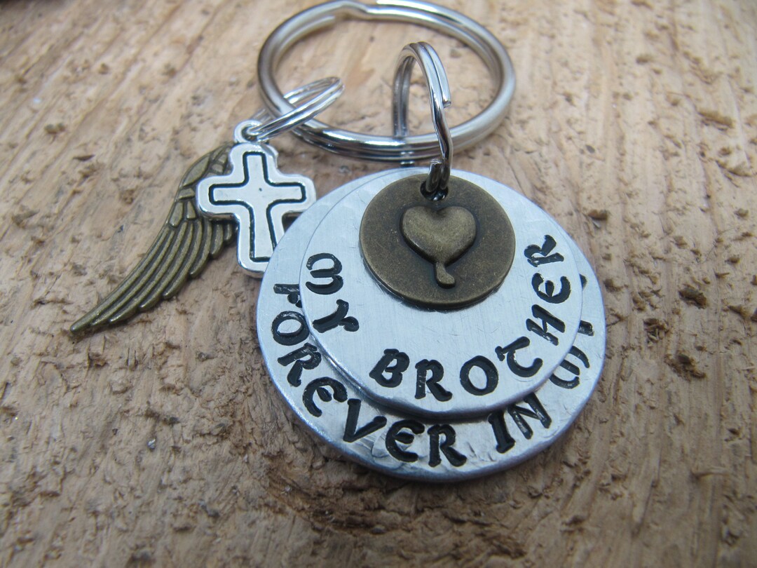 Brother Memorial, Memorial Key Chain , Loss of Brother, Key Chain for ...