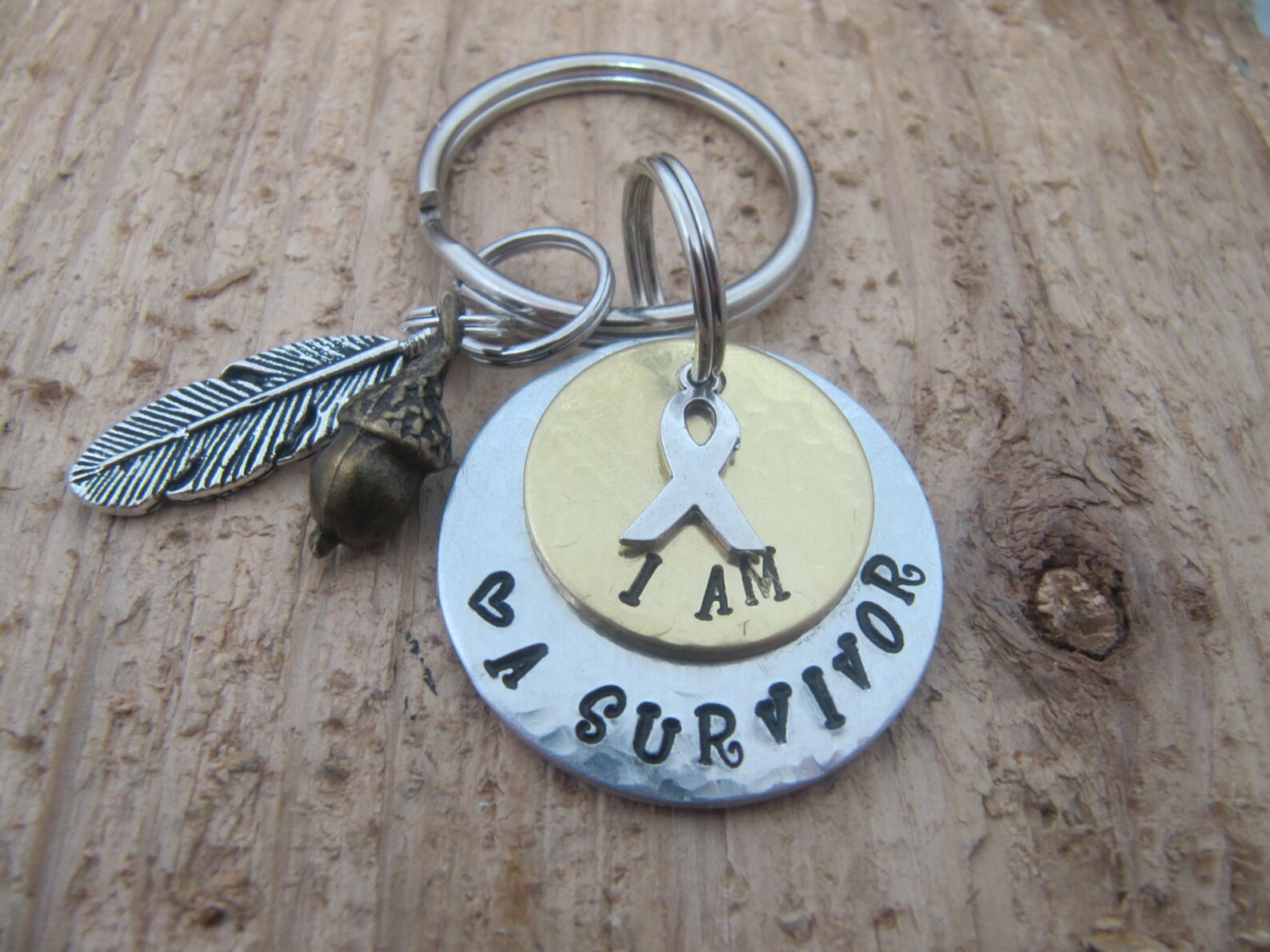 Hand Stamped Key Chain, Cancer, Jewelry,gift for Cancer Patient, I Am a ...