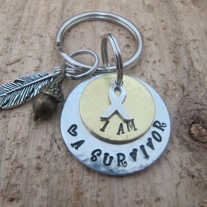 Hand Stamped Key Chain, Cancer, Jewelry,gift for Cancer Patient, I Am a ...