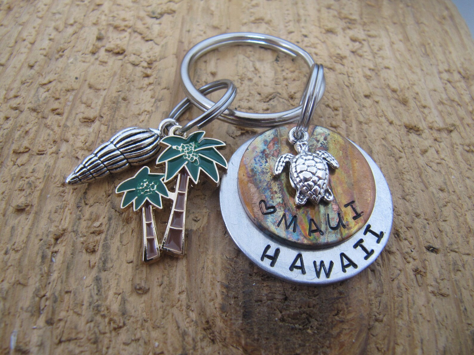 Maui Hawaii , Maui Jewelry, Maui Key Chain, Sea Turtle Charm, Hand ...
