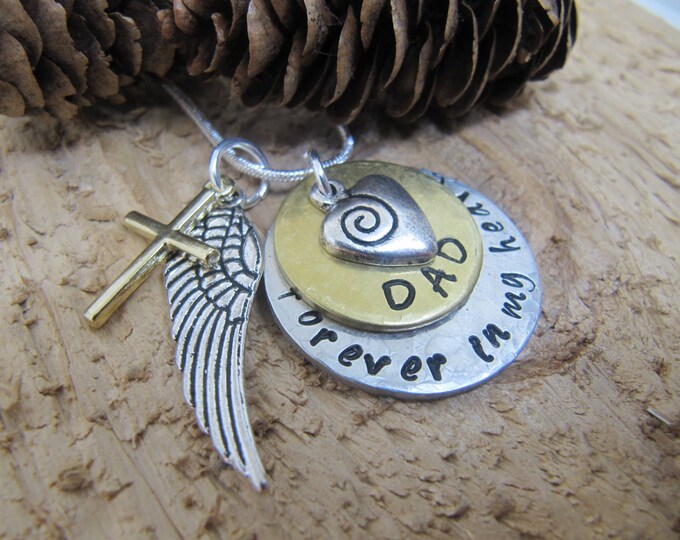 Memorial Necklace//dad Memorial//mom Memorial//hand Stamped Necklace ...
