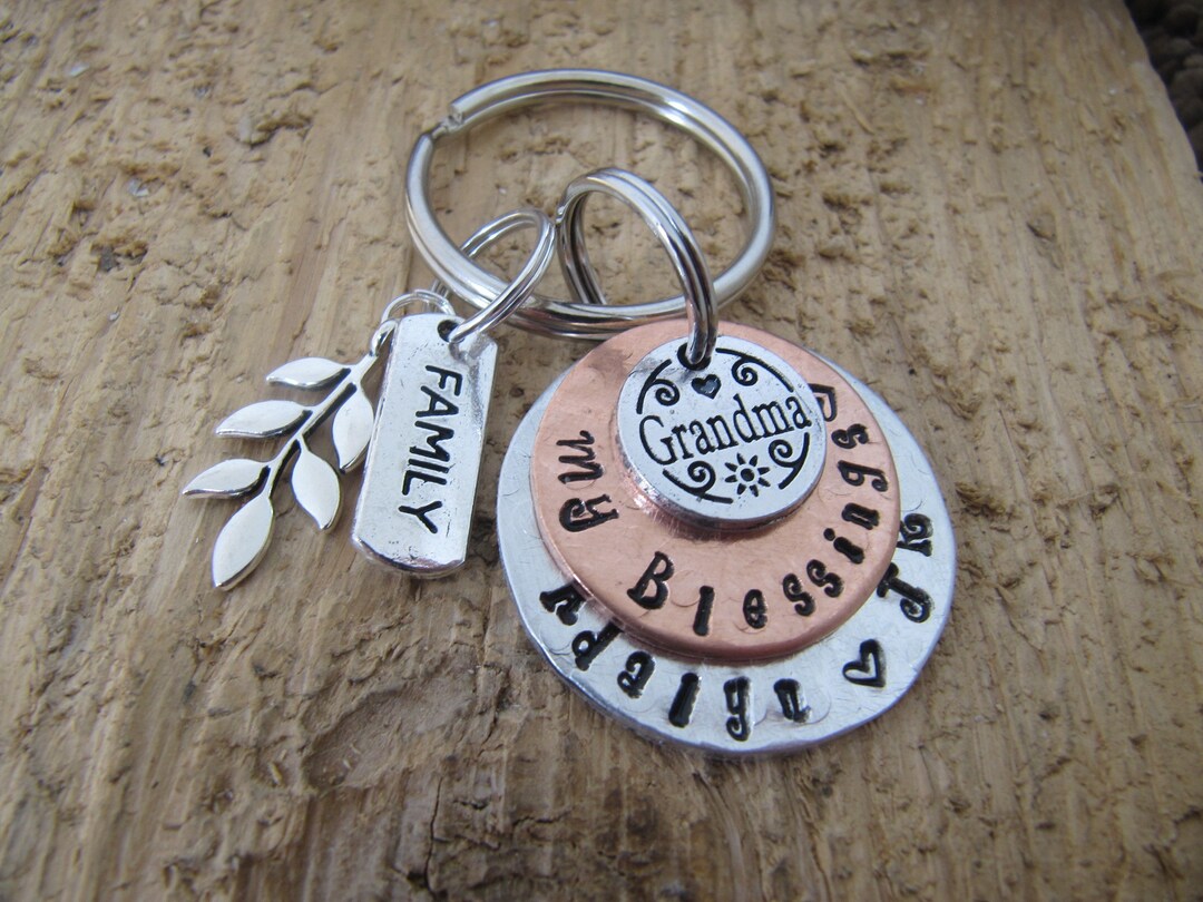 Keychain for Grandma, Grandchild Key Chain, Gift for Grandma, Children ...