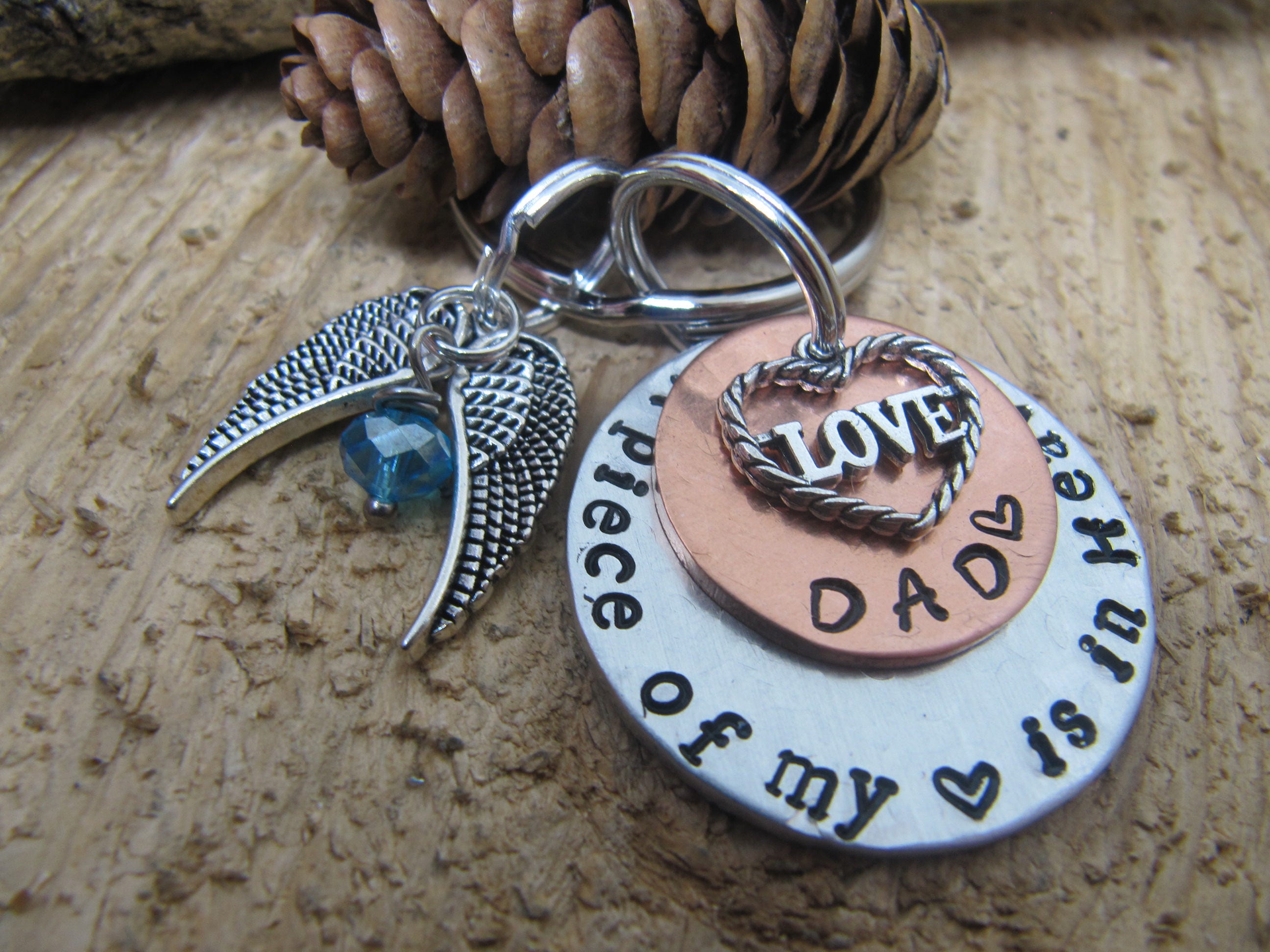 Memorial Key Chain,dad Memorial,mom Memorial,a Piece of My Heart is in ...