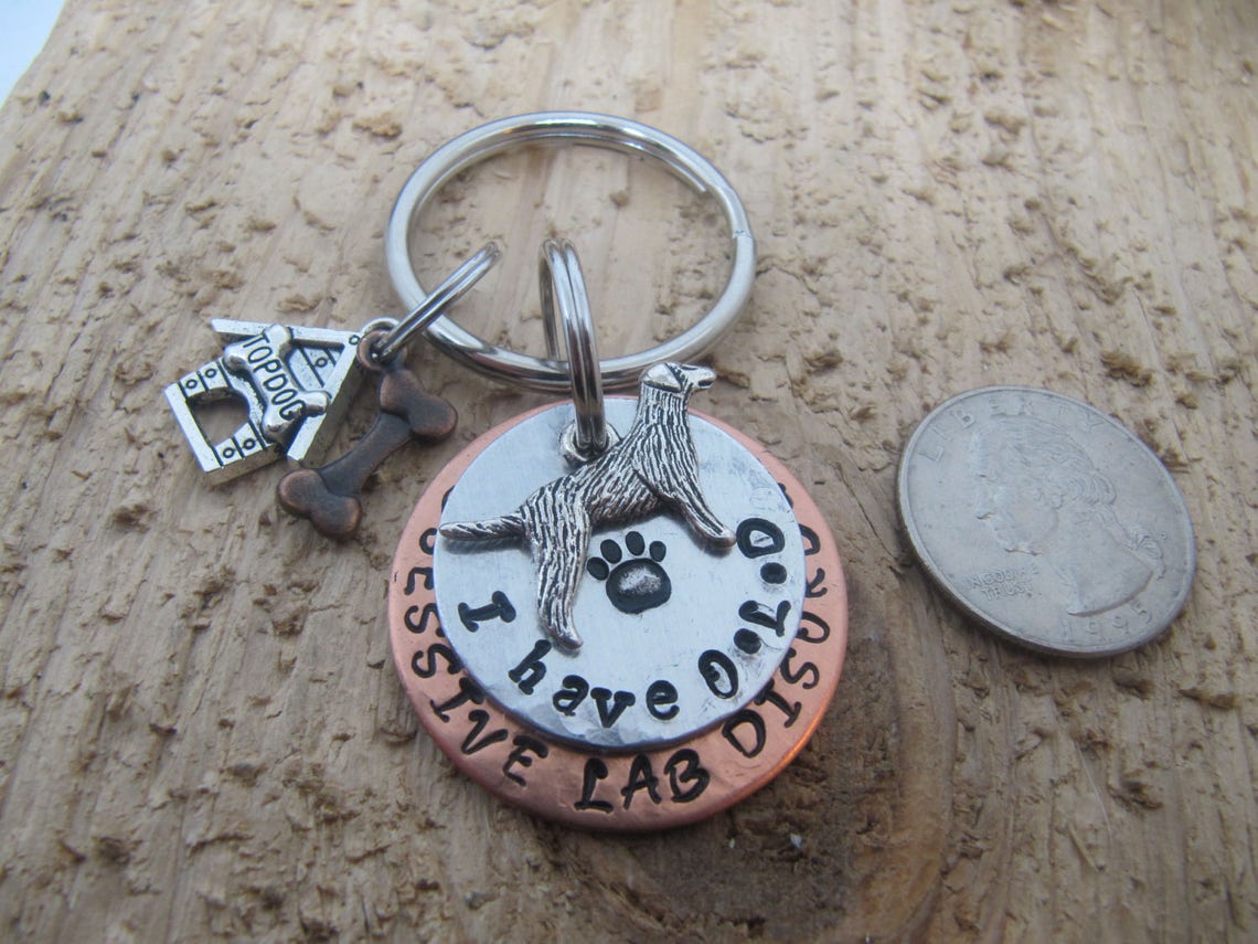 Labrador Key Chain Hand Stamped Labrador Key Chain Labrador - Etsy