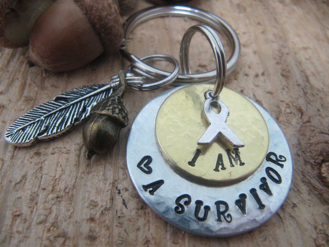Hand Stamped Key Chain Cancer Jewelrygift for Cancer - Etsy
