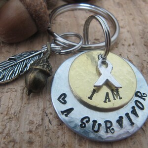 Hand Stamped Key Chain, Cancer, Jewelry,gift for Cancer Patient, I Am a ...