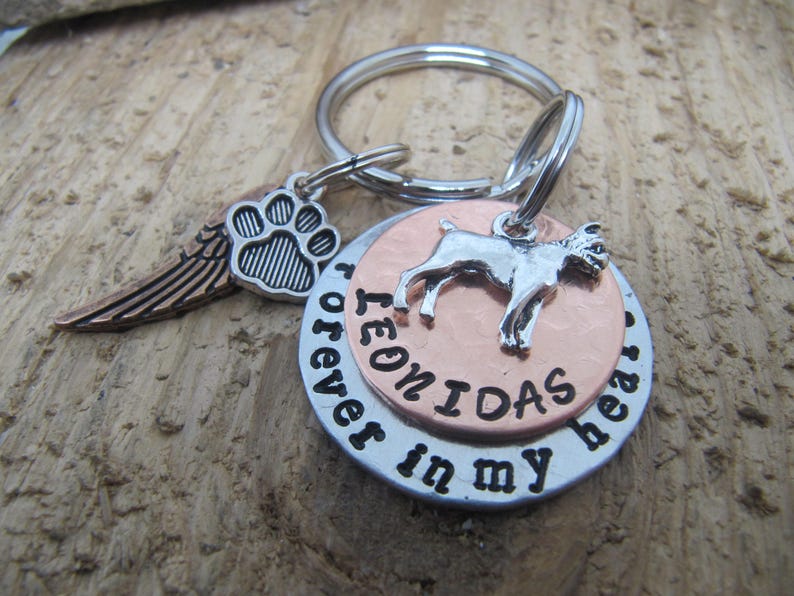 Pet memorial key chain Boxer dog memorial Boxer dog jewelry | Etsy