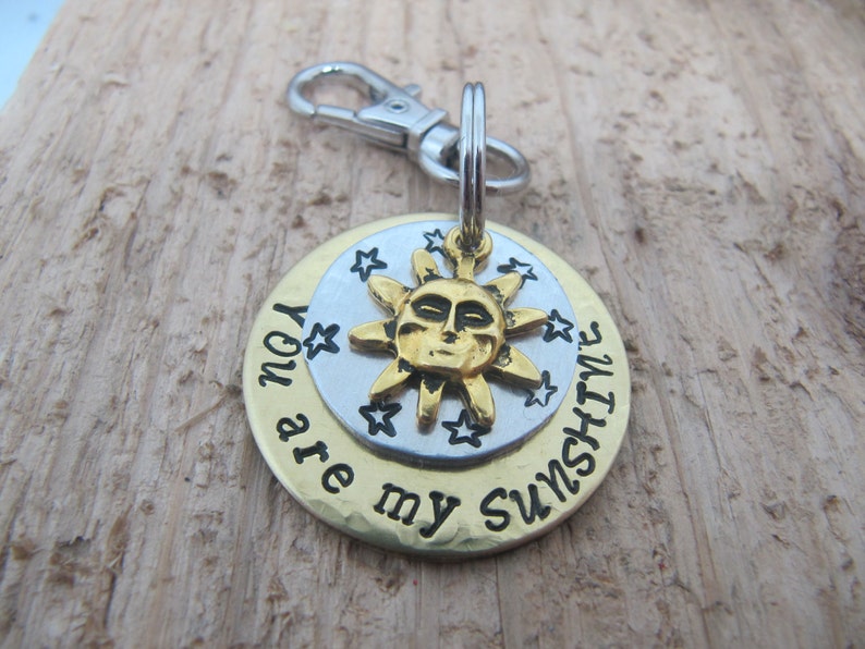 You Are My Sunshine Hand Stamped Key Chainbff Gift Sunshine - Etsy