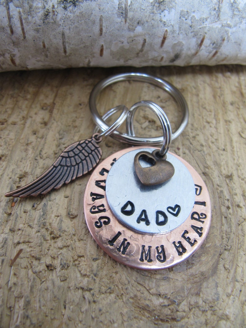Dad Memorial Key Chain Memorial Keychain for Dad Loss of | Etsy