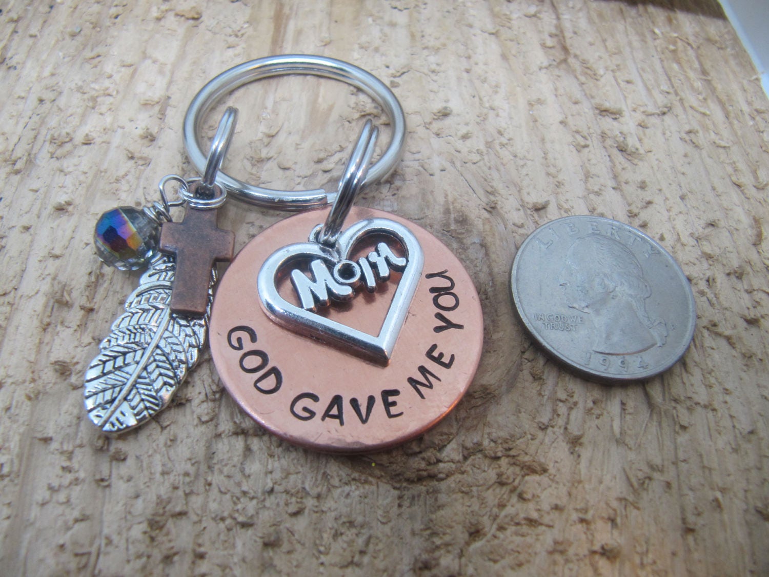 Gift for Mom Mothers Day Hand Stamped Key Chain for Mom. | Etsy