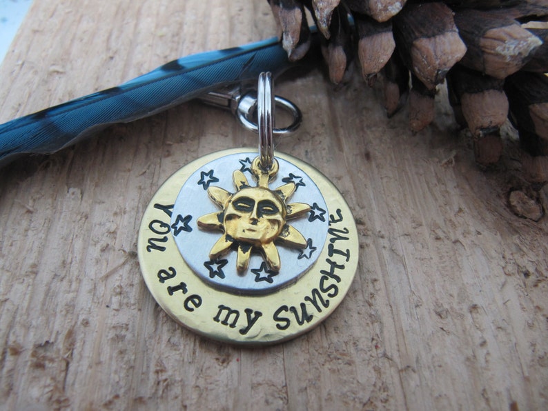 You Are My Sunshine Hand Stamped Key Chainbff Gift Sunshine - Etsy