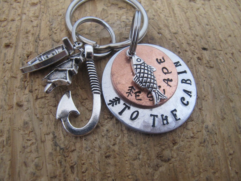 Lake Key Chain Cabin Key Chain Escape to the Lake Hand - Etsy