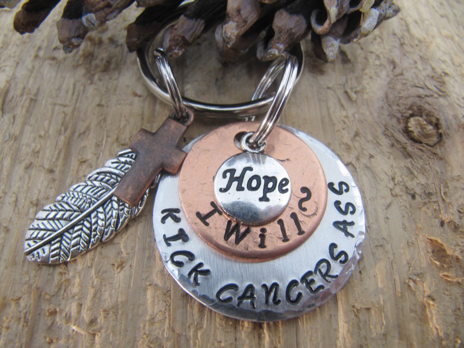 Hand Stamped Key Chain Cancer Jewelrygift for Cancer - Etsy