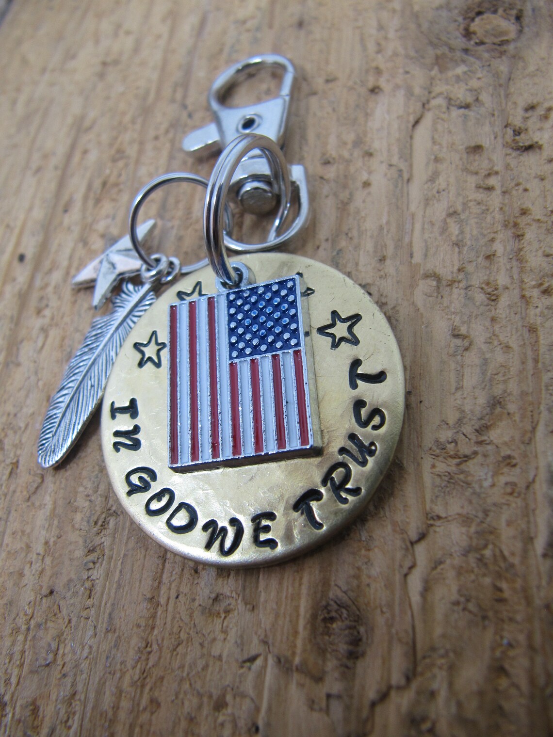 USA Keychain in God We Trust Keychain for USA Flag - Etsy