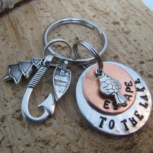 Lake Key Chain Cabin Key Chain Escape to the Lake Hand | Etsy