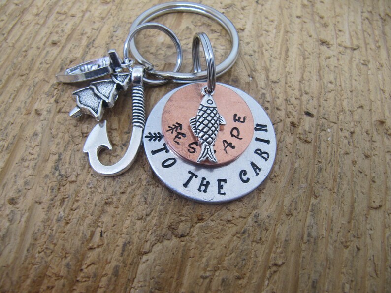 Lake Key Chain Cabin Key Chain Escape to the Lake Hand - Etsy