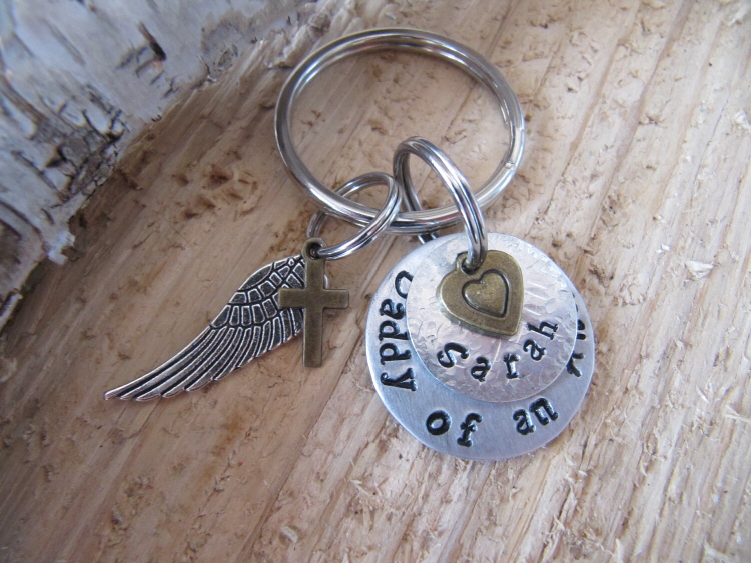 Daddy of an Angel//hand Stamped Keychain//loss of Child//stillborn Gift ...