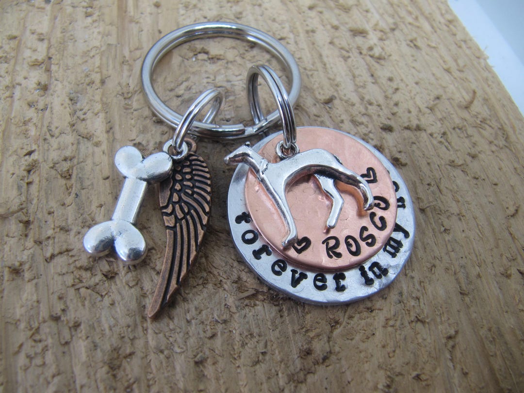Pet Memorial Key Chain, Greyhound Memorial , Whippet Memorial , Whippet ...