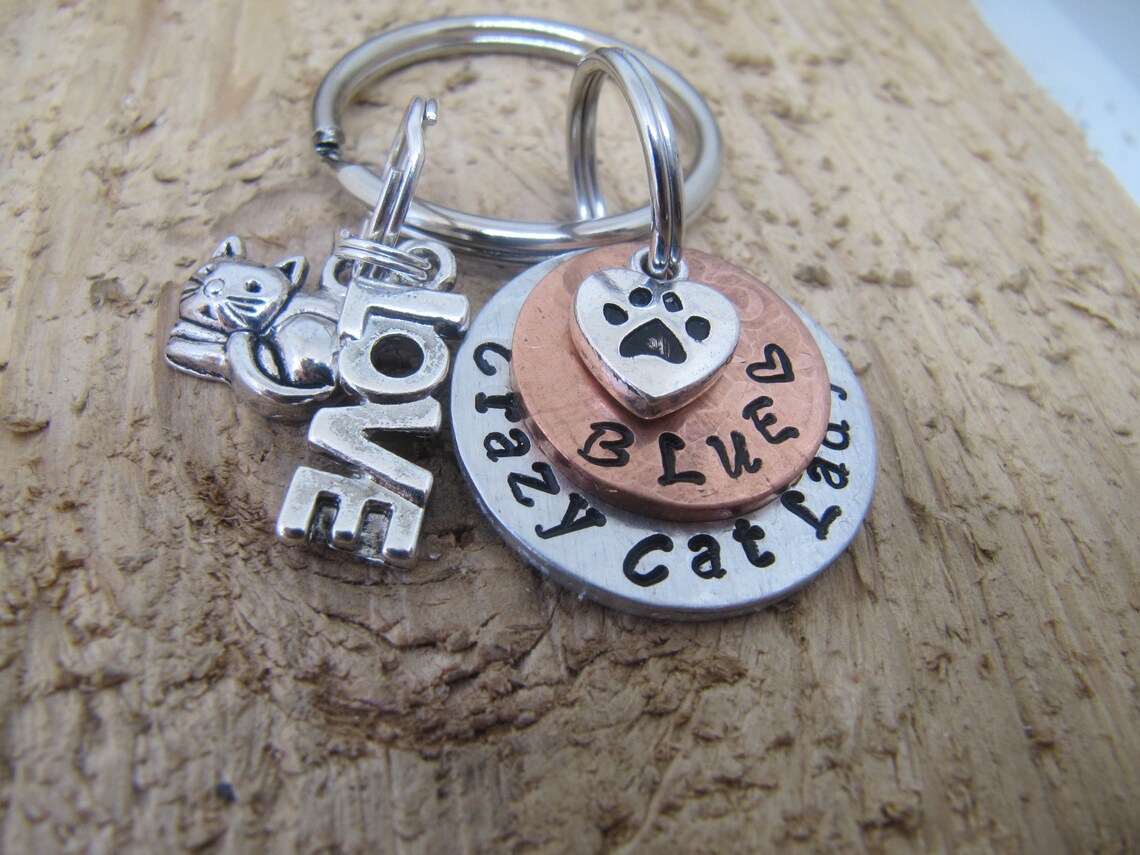 Crazy Cat Lady Keychain//cat Keychain//cat Lover Keychain//cat - Etsy