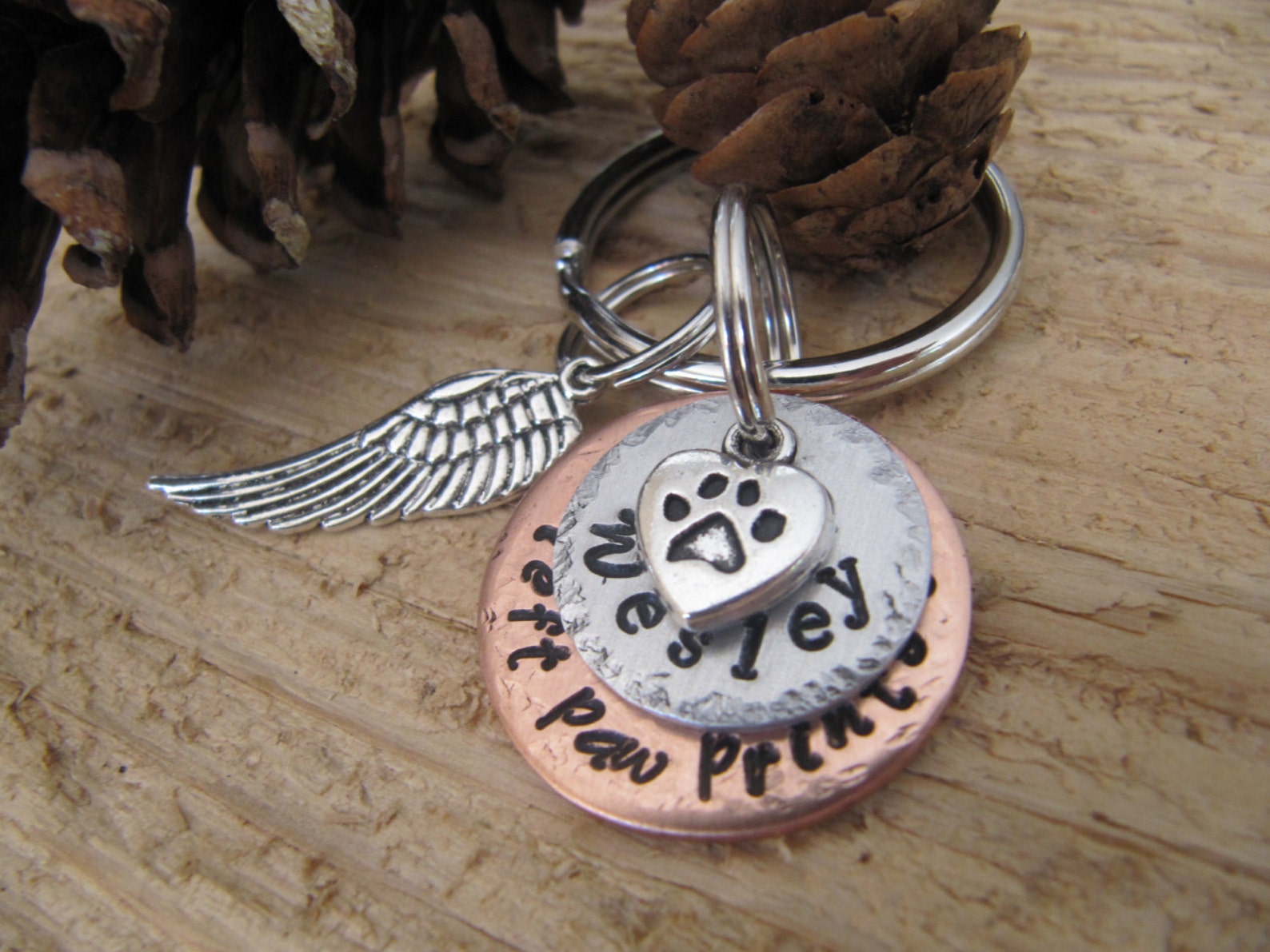 Pet Memorial Keychainhand Stamped Pet Key Chaindog | Etsy