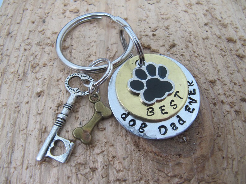 Best Dog Dad,gift for Dad,dog Dad, Hand Stamped Key Chain, Fathers Day ...