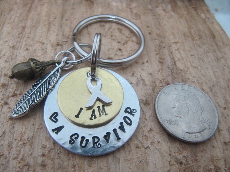 Hand Stamped Key Chain Cancer Jewelrygift for Cancer - Etsy