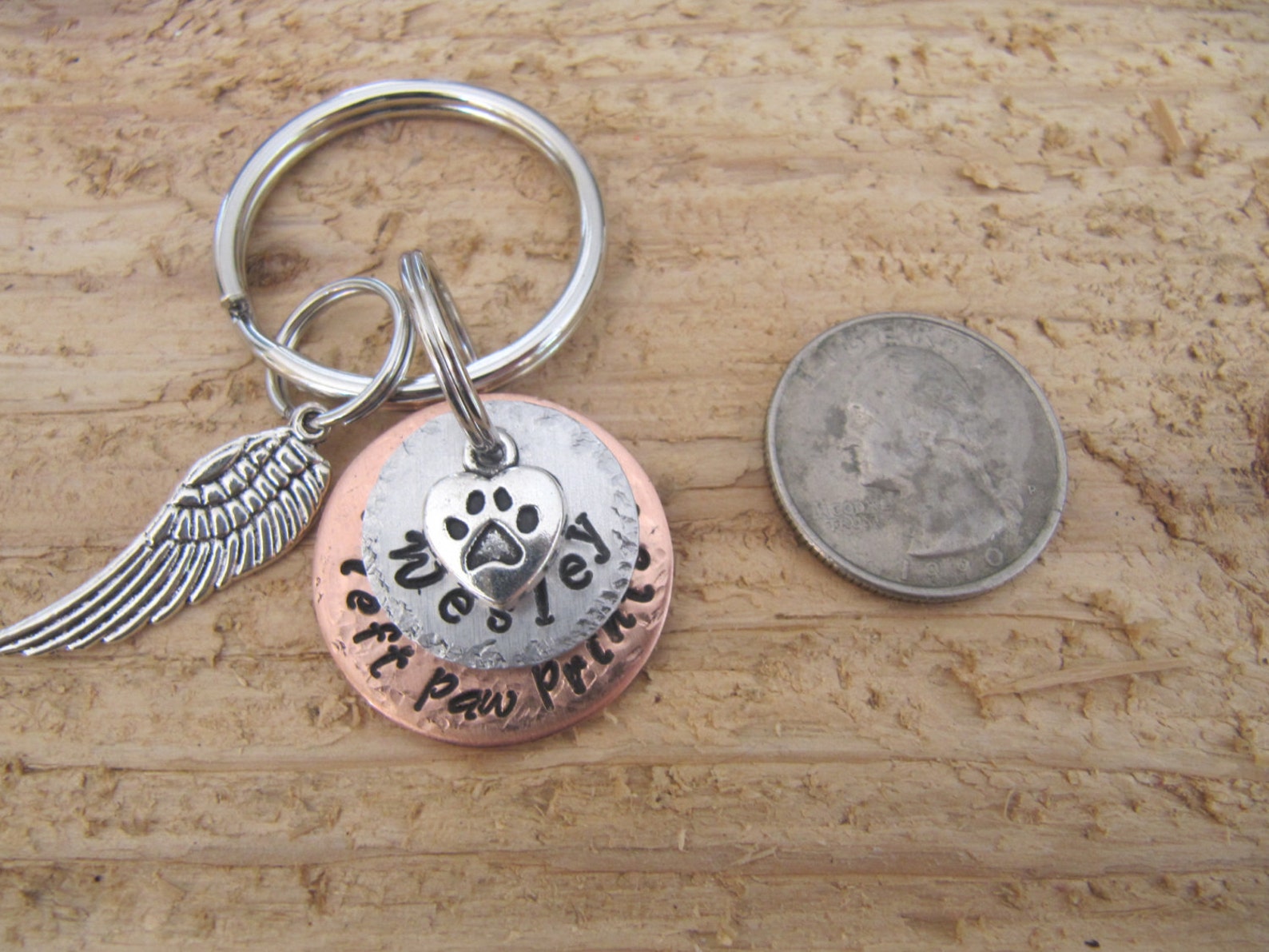 Pet Memorial Keychainhand Stamped Pet Key Chaindog - Etsy