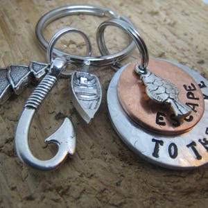 Lake Key Chain Cabin Key Chain Escape to the Lake Hand | Etsy