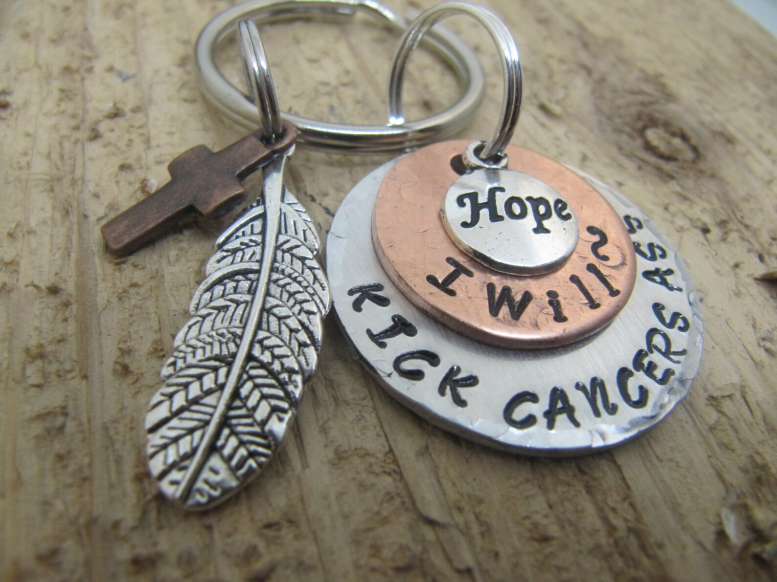 Hand Stamped Key Chain Cancer Jewelrygift for Cancer - Etsy