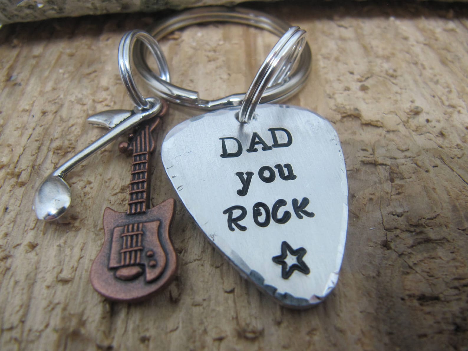 Dad You Rock Key Chain for Dad Fathers Day Gift Gift for - Etsy