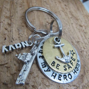 Navy Key Chain, Be Safe I Want My Hero Home, Key Chain for Navy , Gift ...