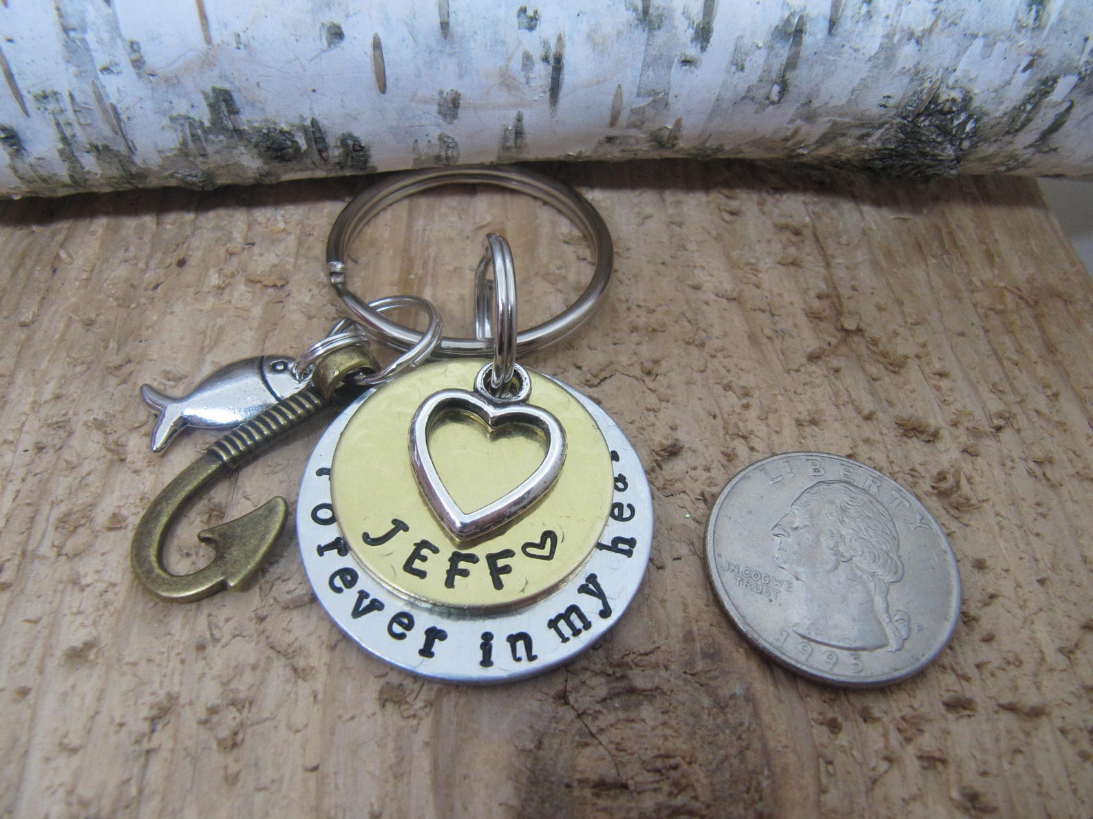 Hand Stamped Key Chain Memorial for Fisherman Memorial for - Etsy