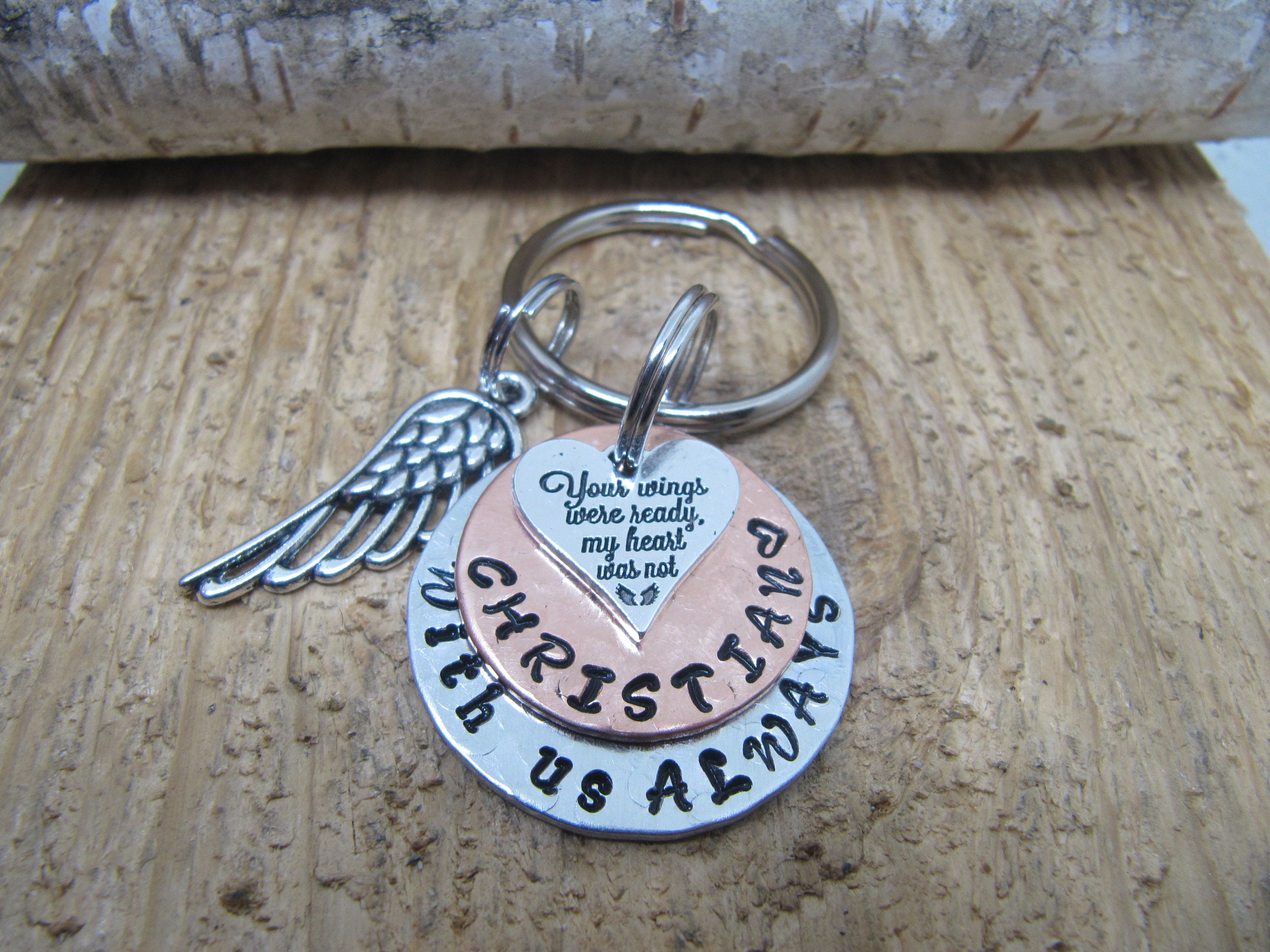 Hand Stamped Memorial Key Chain Loss of Loved One Memorial - Etsy