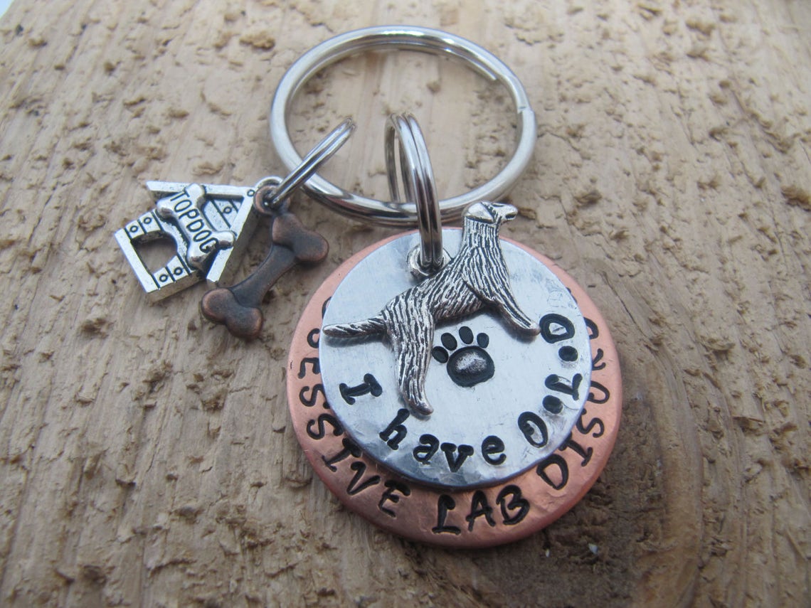 Labrador Key Chain Hand Stamped Labrador Key Chain Labrador - Etsy
