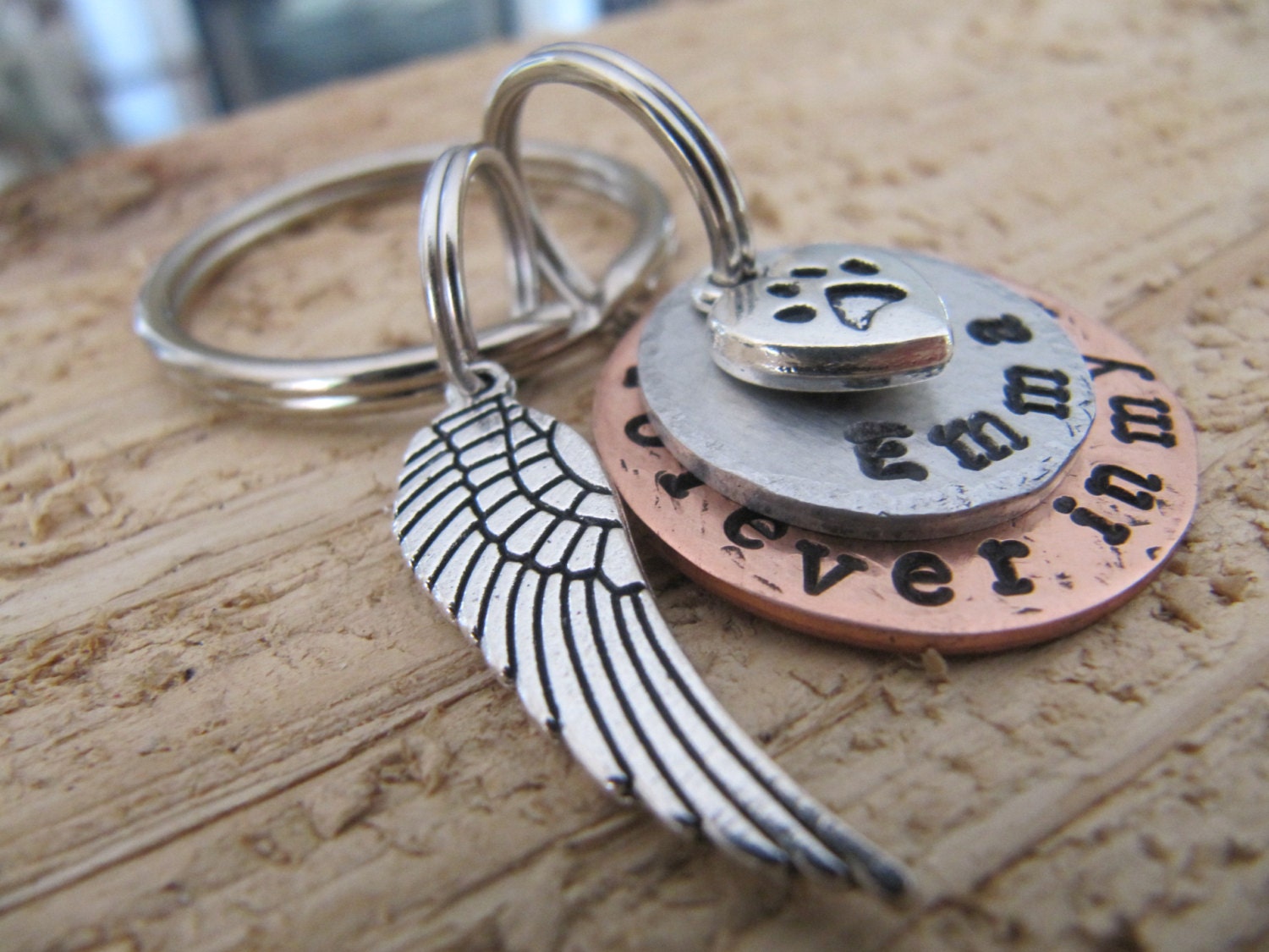 Pet Memorial Keychain//hand Stamped Pet Key Chain//dog - Etsy