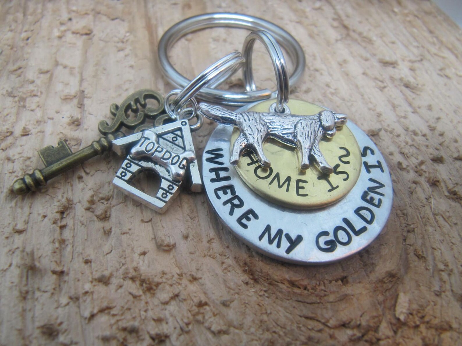 Golden Retriever Key Chain Hand Stamped Retriever Key Chain - Etsy