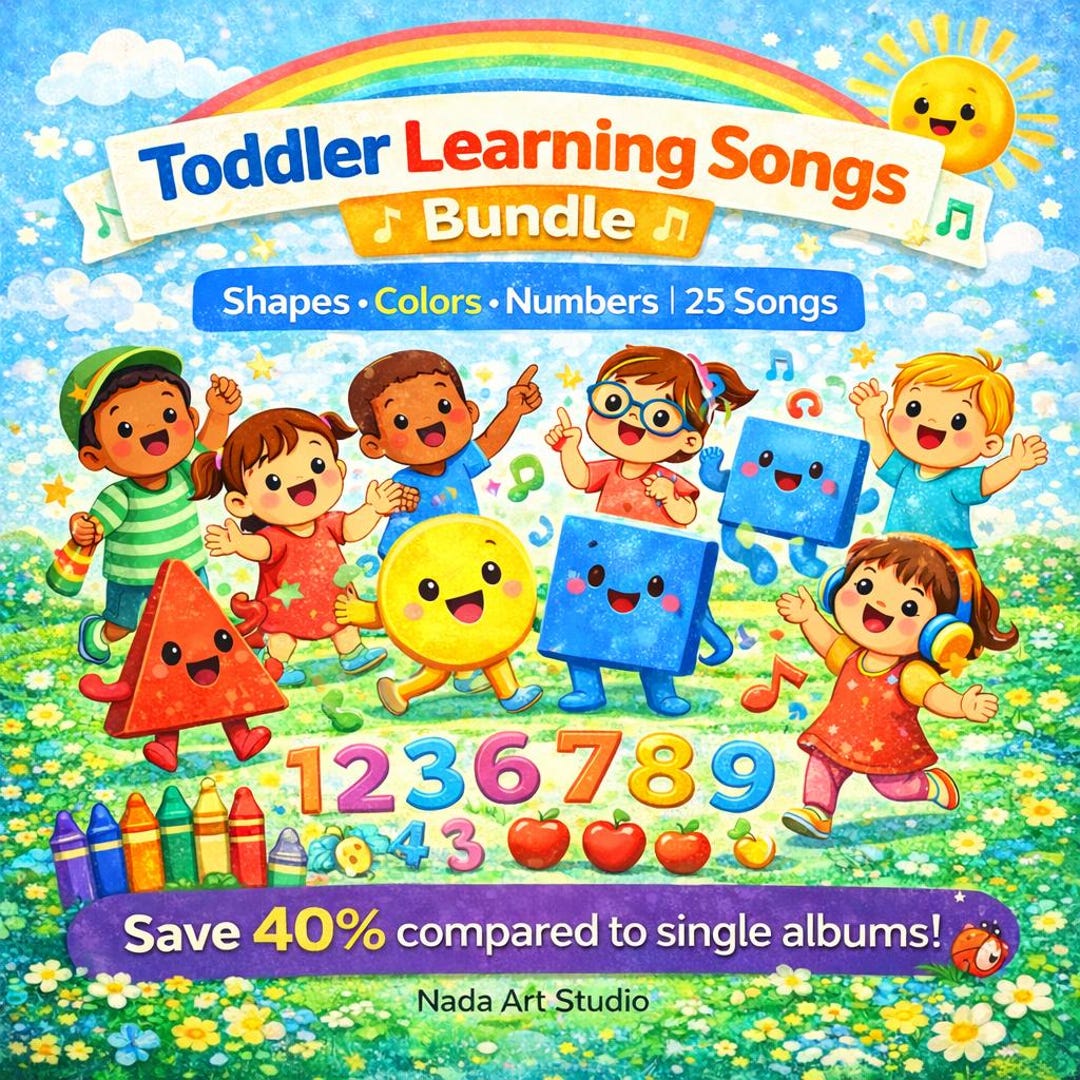 Toddler Learning Songs Bundle | Shapes Colors Numbers | Preschool ...