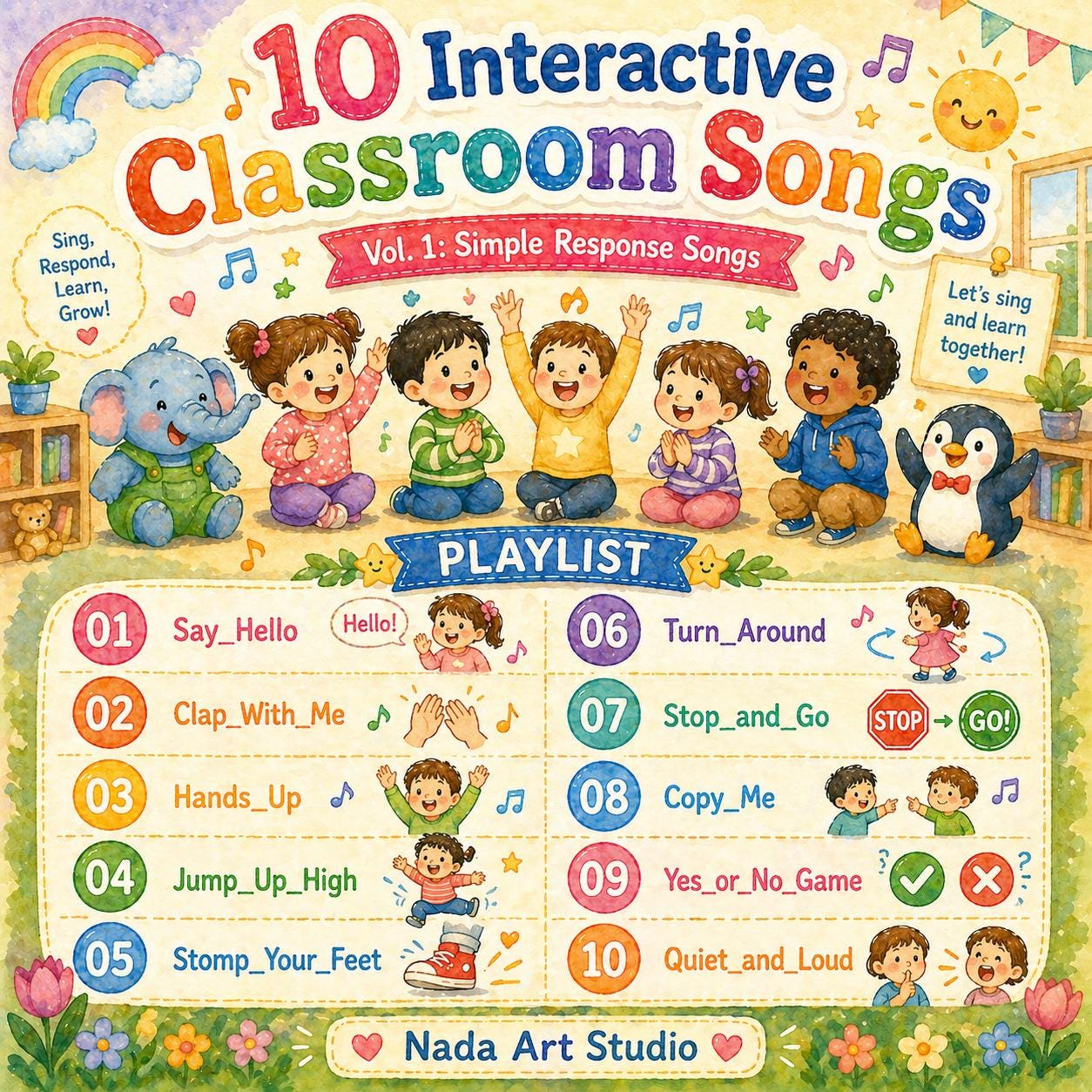 30 Interactive Classroom Songs Bundle for Kids | Preschool Learning ...