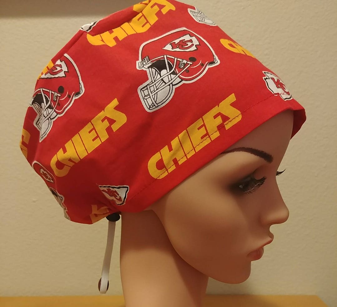 Women's Surgical Cap, Scrub Hat, Chemo Cap, NFL Kansas City Chiefs - Etsy