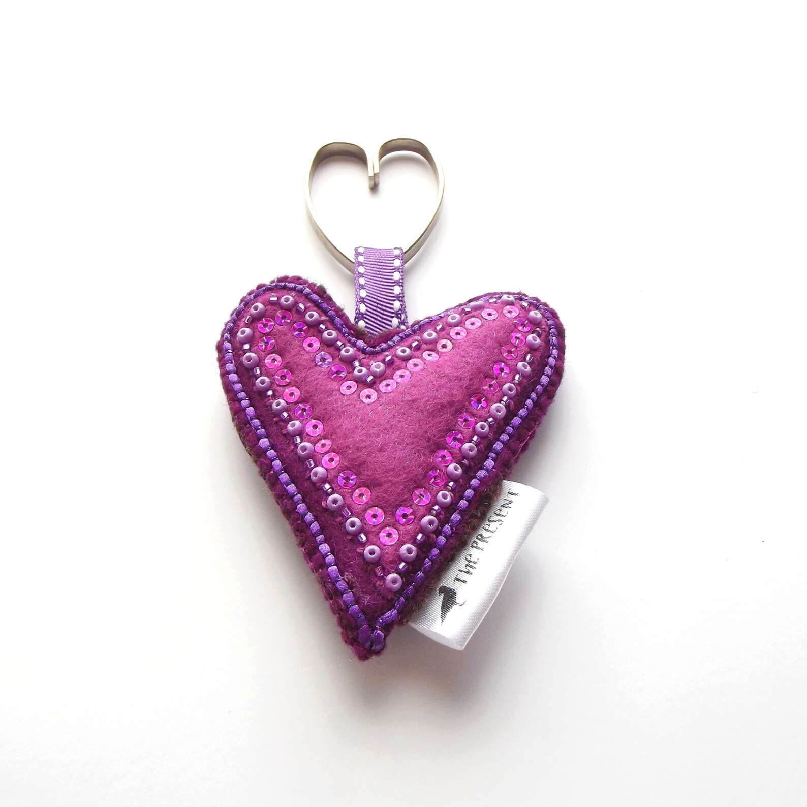 Purple Heart Keyring Heart Keyring Heart Keychain Purple | Etsy