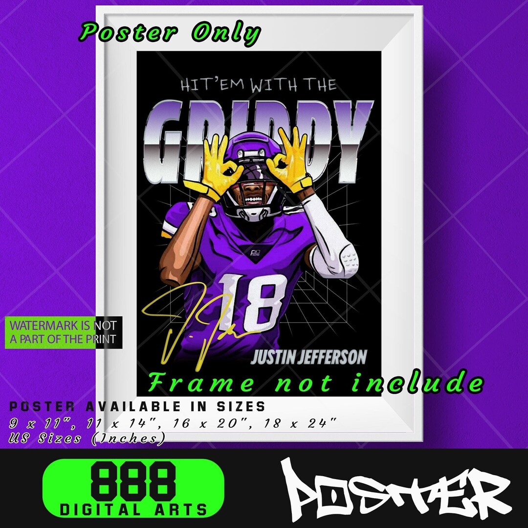 Justin Jefferson Poster Hit'em With the Griddy Print - Etsy