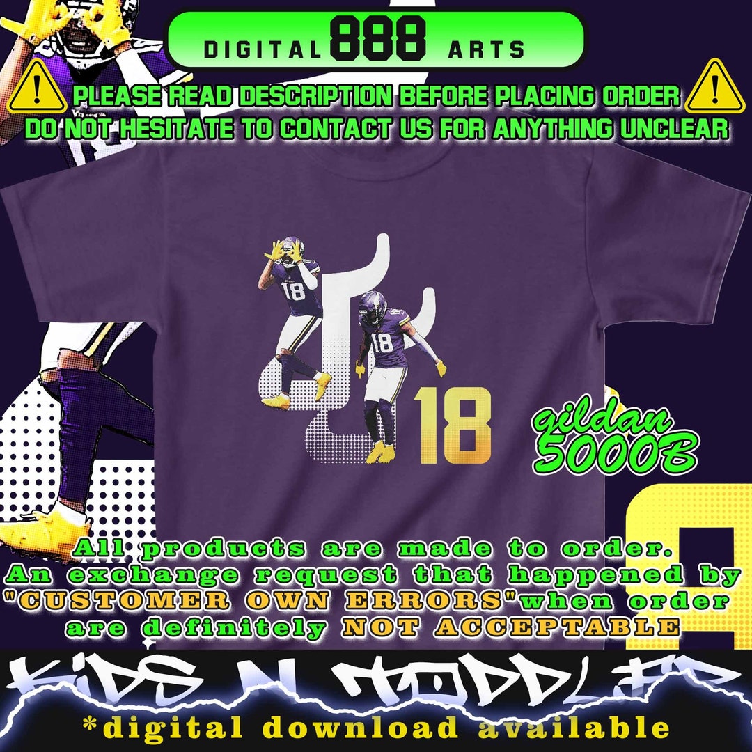 JJ 18 Kid Shirt Justin Jefferson Griddy Dance Kiddy Wear T-shirt ...