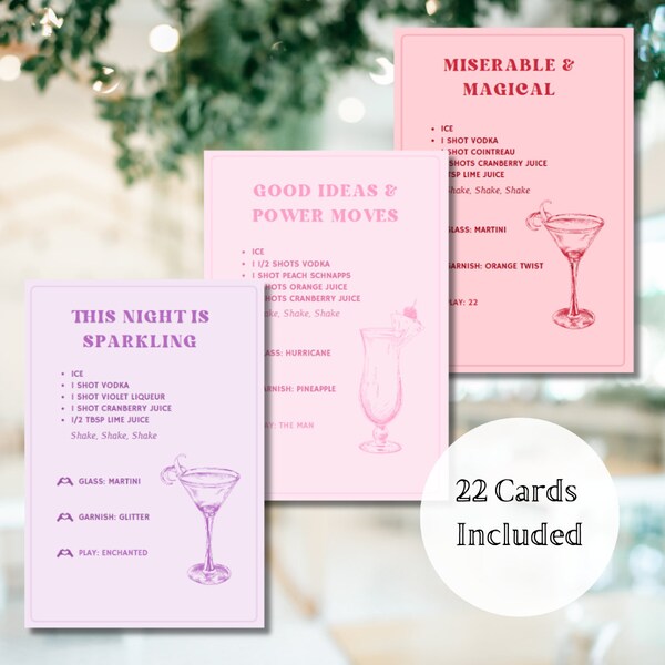Cocktail Cards - Etsy