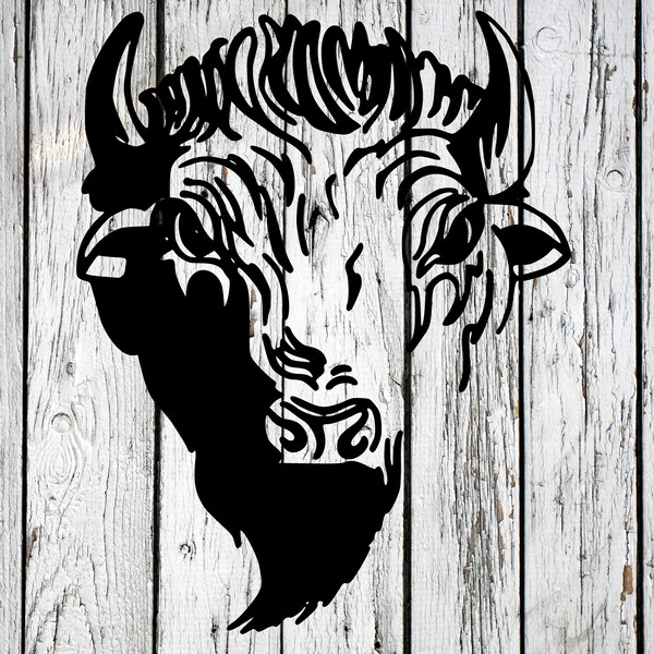 Buffalo Face Svg - Etsy