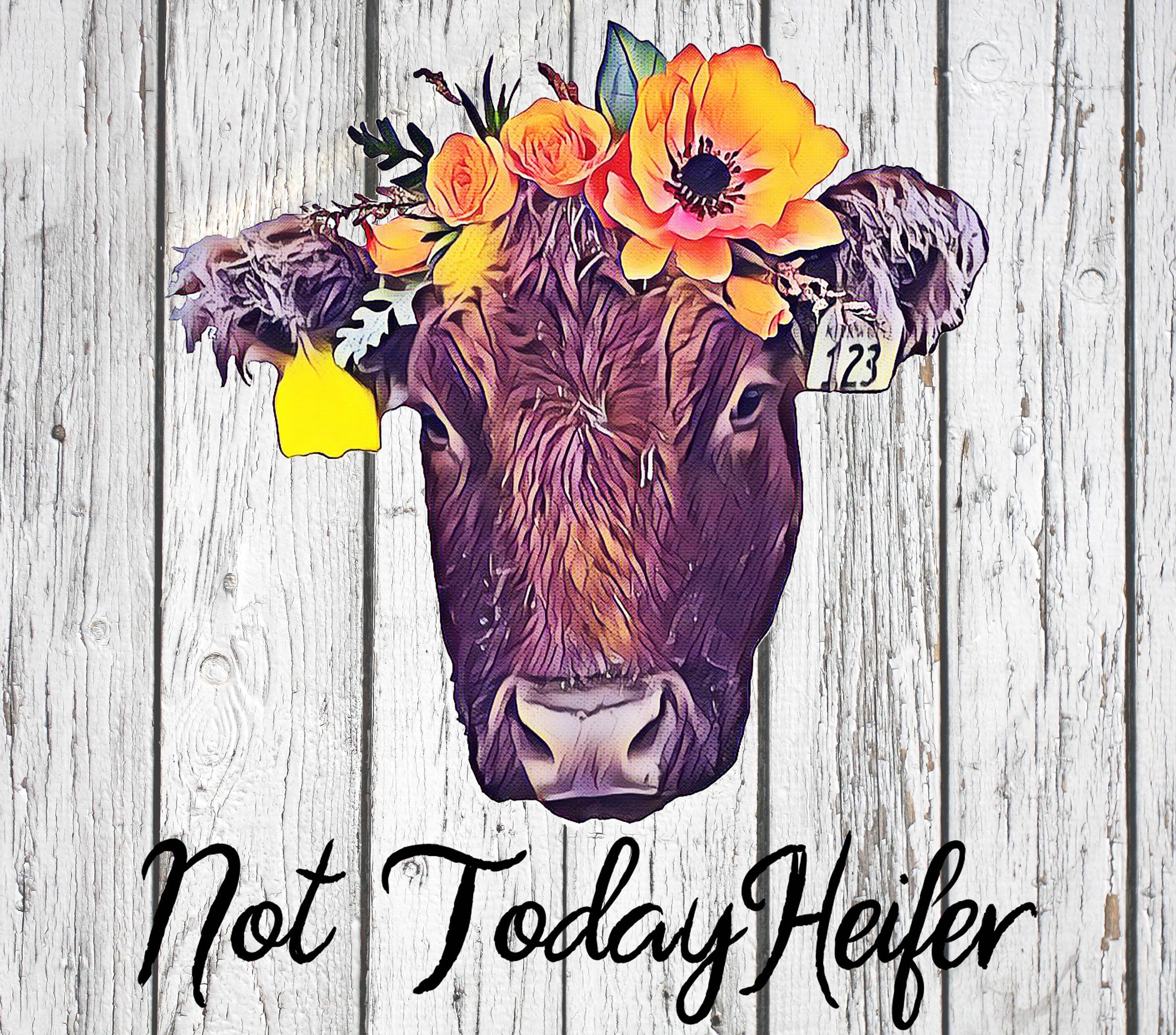 Not Today Heifer 2 Png's Cow, SVG Silhouette, Cricut, Instant Download ...