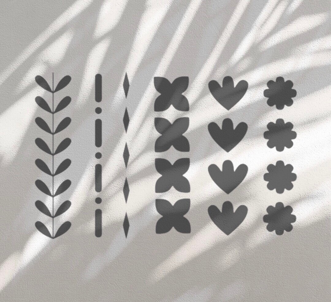 Indian Bone Inlay Stencil Flowers Leaves Stem Stencil Reusable 190 ...
