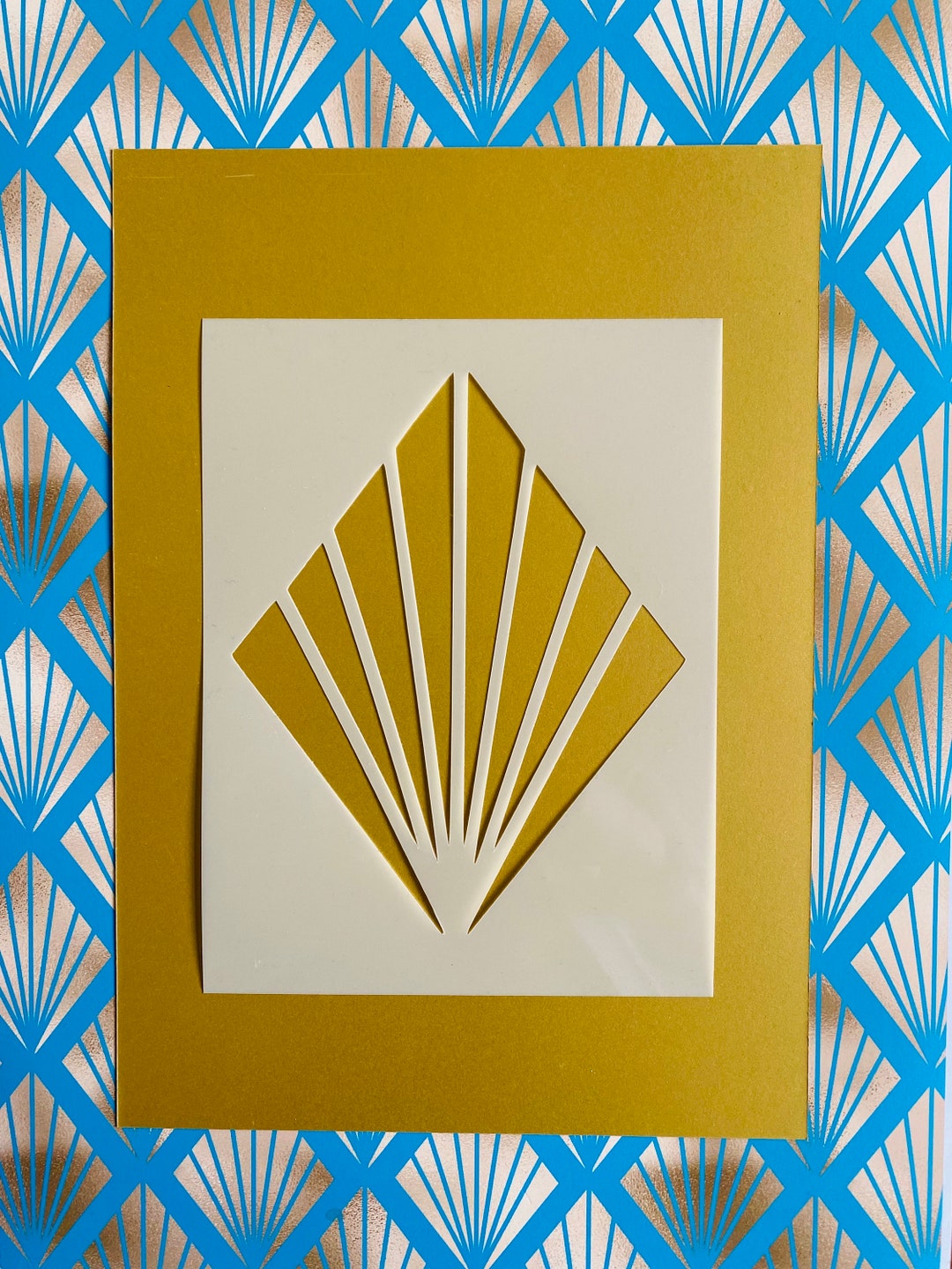 Art Deco Fan 1920's Stencil Craft Template Reusable 190 Mylar Upcycle ...
